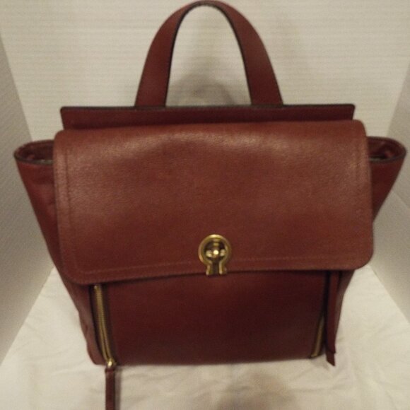 Fossil | Bags | Fossil Amelia Brown Leather Convertible Backpack ...